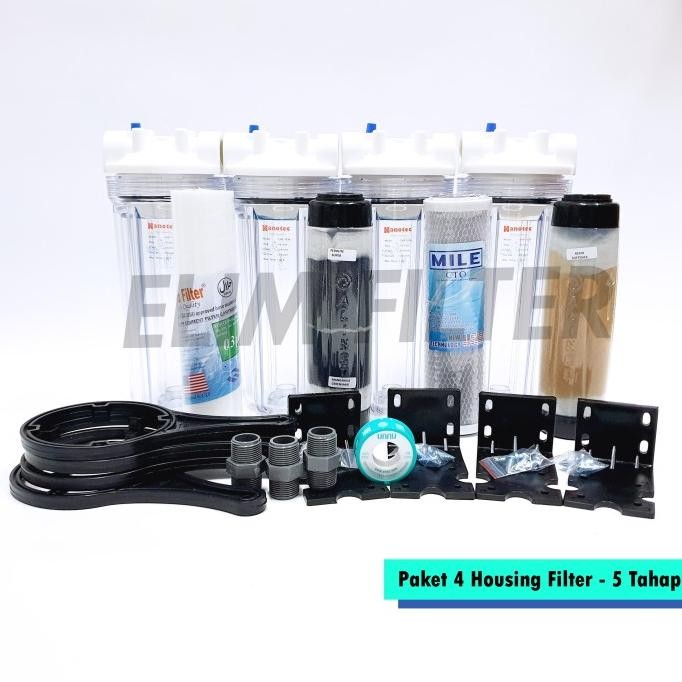 Jual Filter Air Sumur - Filter Air Ledeng 4 Housing 10 inch 5 Tahap ...