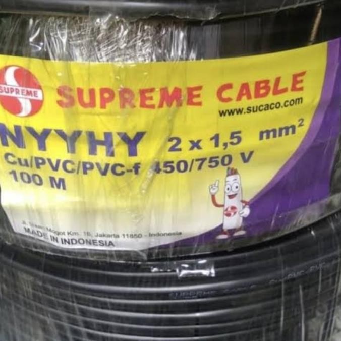 Jual HARGA DISC - SUPREME NYYHY 2X1,5mm 100m /meteran Kabel serabut 2x1,5 Kabel Listrik | Shopee ...