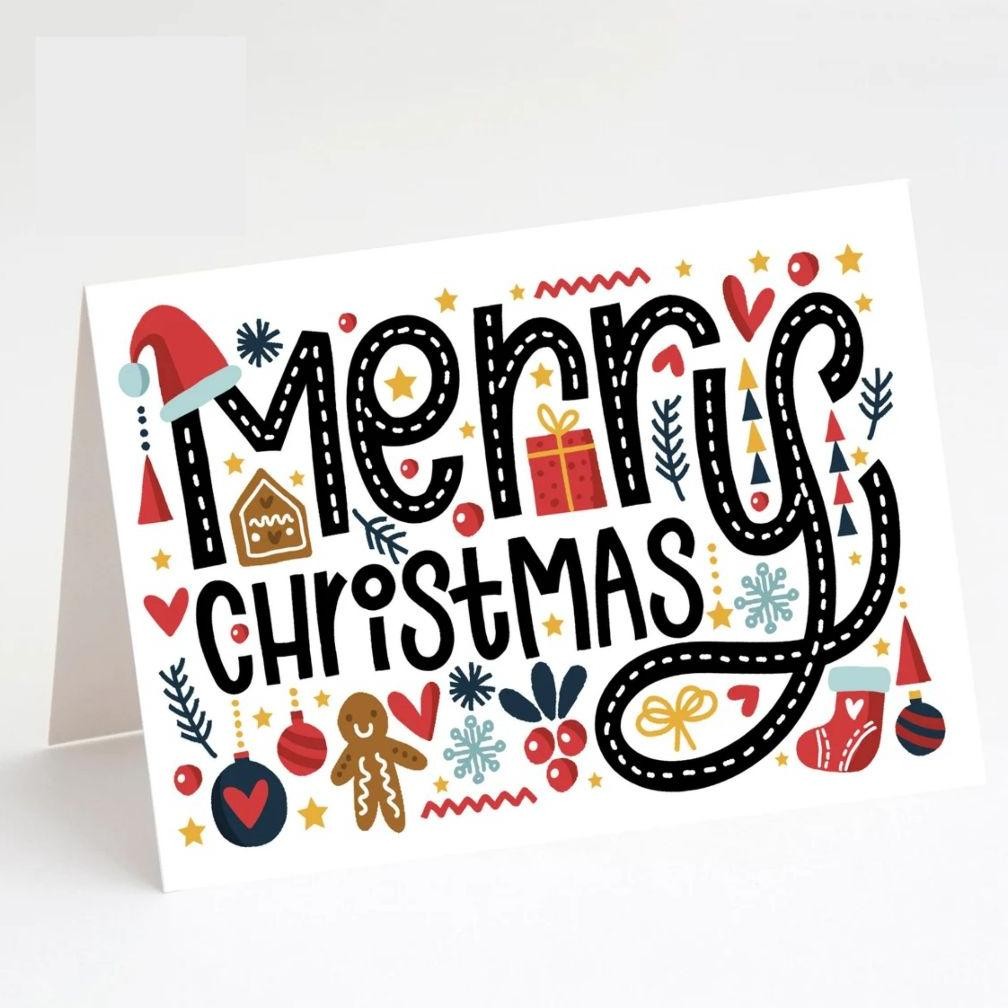 Jual (Isi 50 Pcs) Kartu Ucapan Selamat Hari Natal / Happy Merry ...