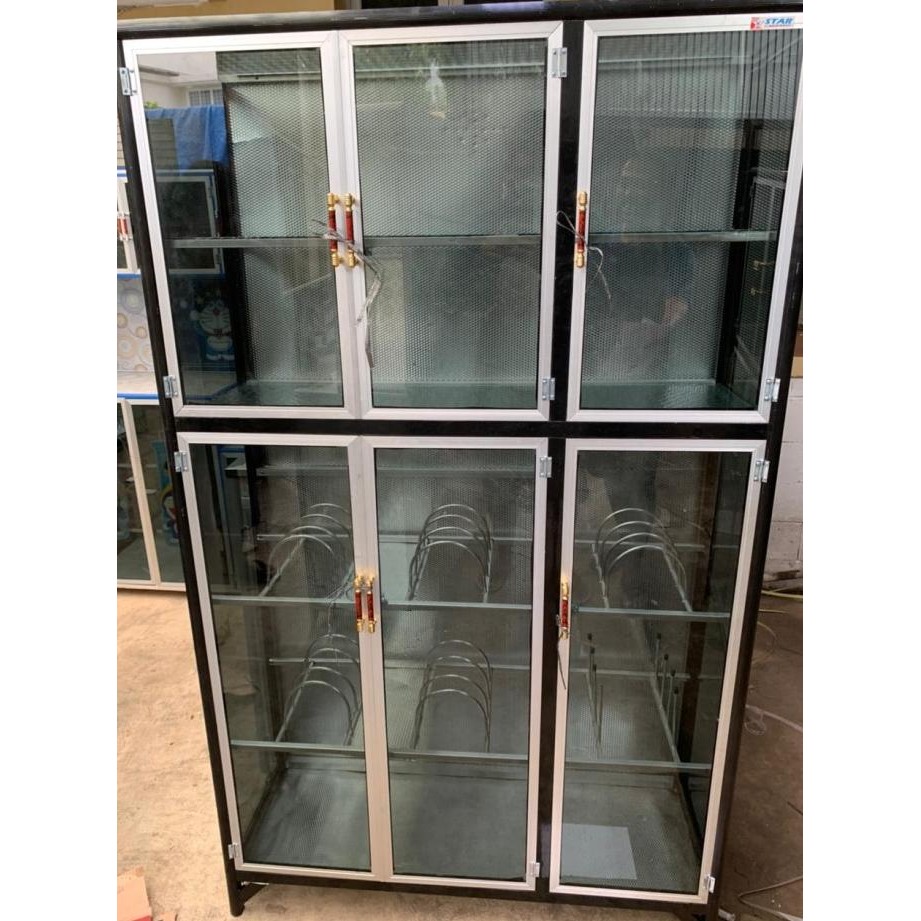 Jual LEMARI RAK PIRING 3 PINTU FULL KACA RIBEN BOGOR-DEPOK | Shopee ...