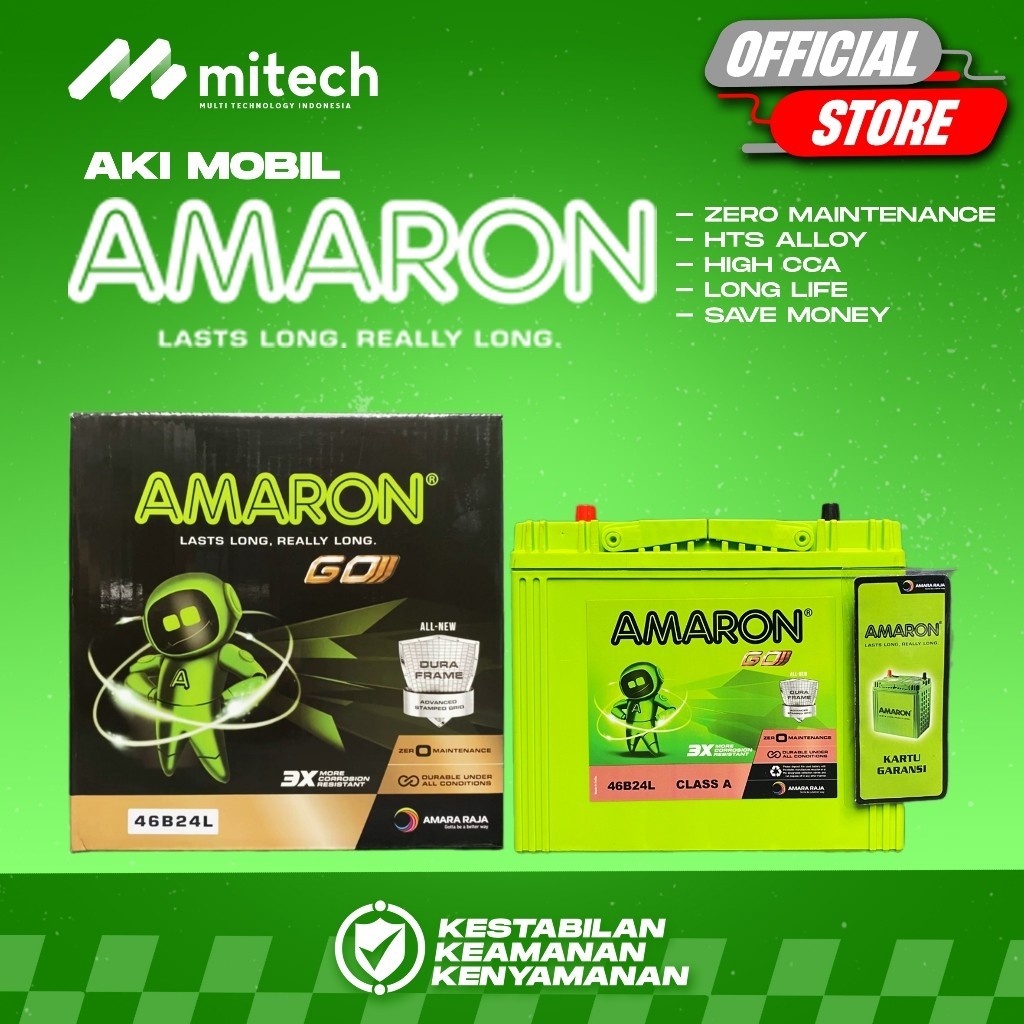 Jual Amaron GO Aki Kering Mobil Nissan March 46B24L / NS60L - 12V / 45Ah | Shopee Indonesia