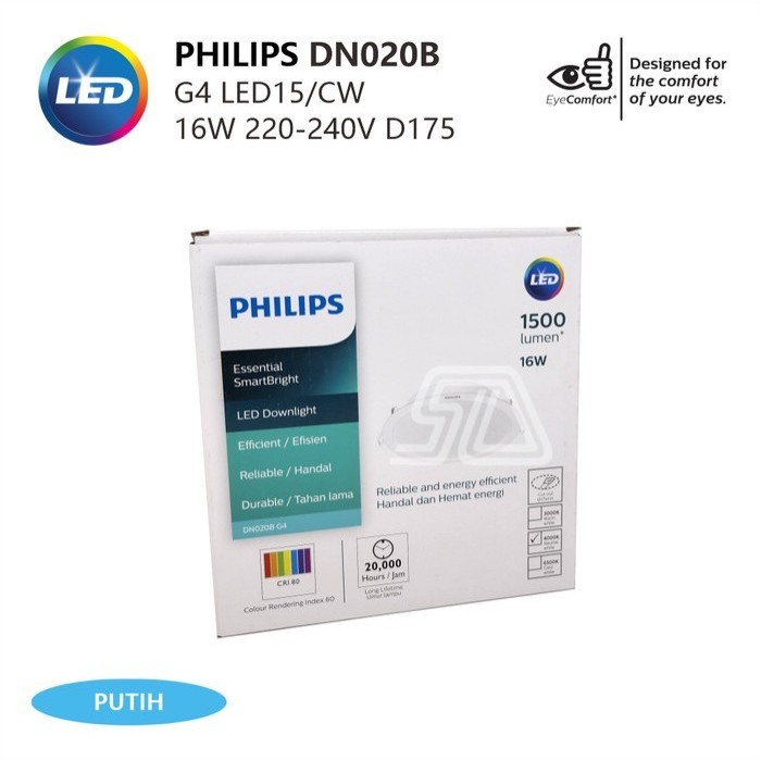 Jual Philips Lampu Downlight LED Plafon DN020B G4 20W 8 inch 6500K ...