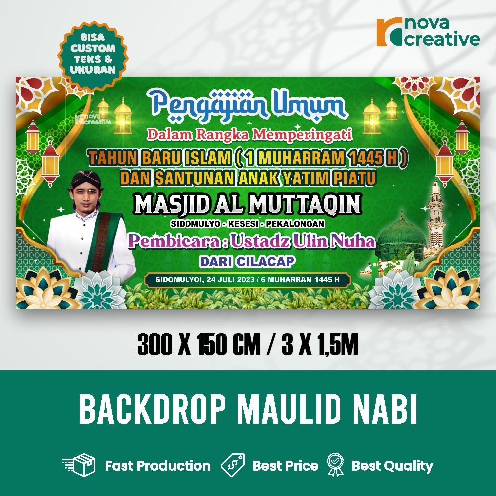 Jual Print Banner Maulid Nabi Spanduk Custom Gratis Desain | Shopee ...