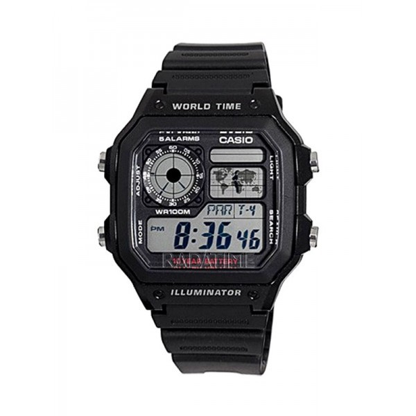 Jual Jam Tangan Casio Youth Pria Original Black Resin AE-1200WH-1AVDF | Shopee Indonesia