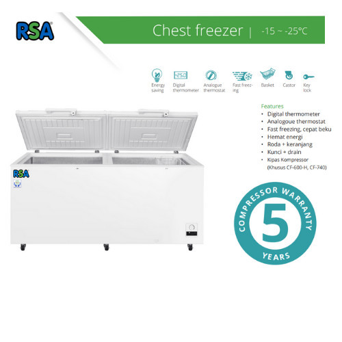 Jual RSA CHEST FREEZER CF 600H Bergaransi resmi | Shopee Indonesia