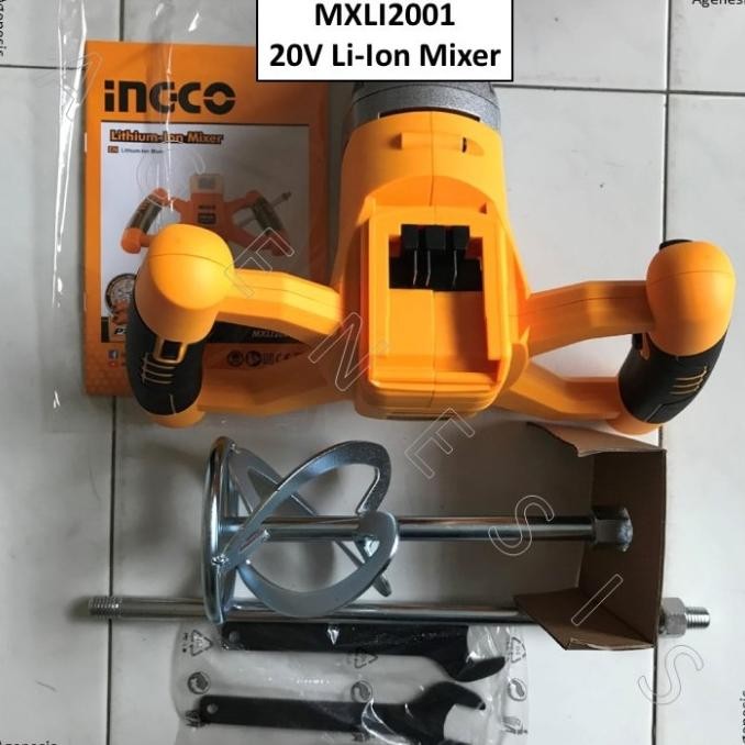 Jual Mesin Pengaduk Cat (M14) Cordless Mixer INGCO MXLI2001 Mixer Cat ...