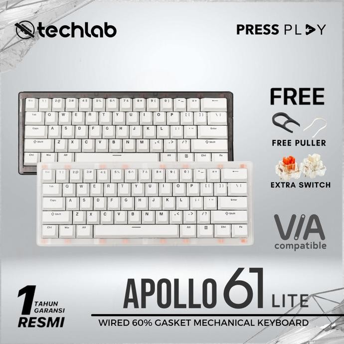 Jual NEW Press Play APOLLO61 / APOLLO 61 LITE 60% Mechanical Keyboard ...