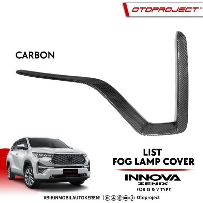 Jual List Fog Lamp Cover Depan Innova Zenix 2022 2023 Otoproject Carbon ...