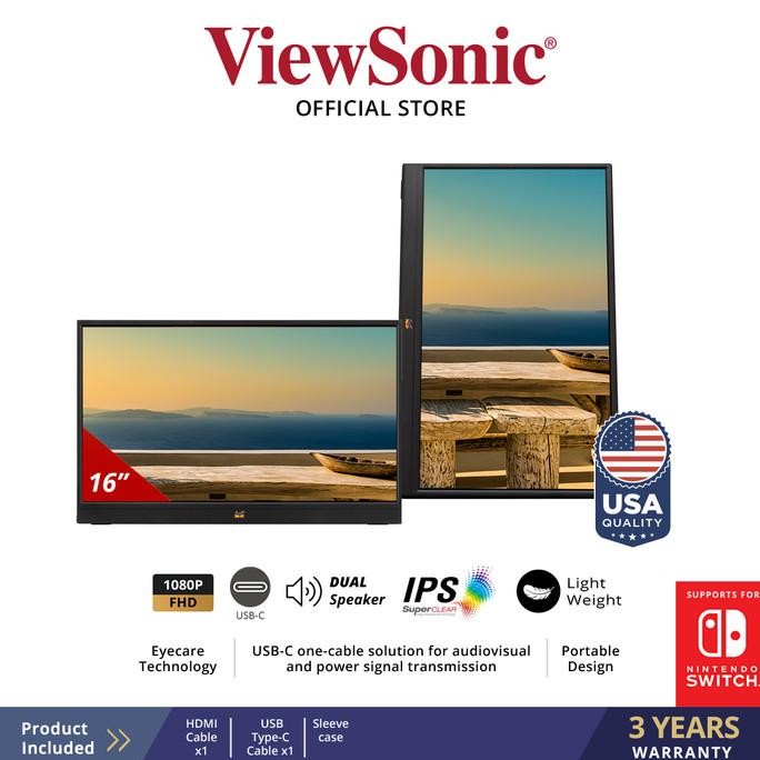 Jual Viewsonic Va1655 - 15.6" Portable Monitor | 1080P | Usb-C | Mini ...
