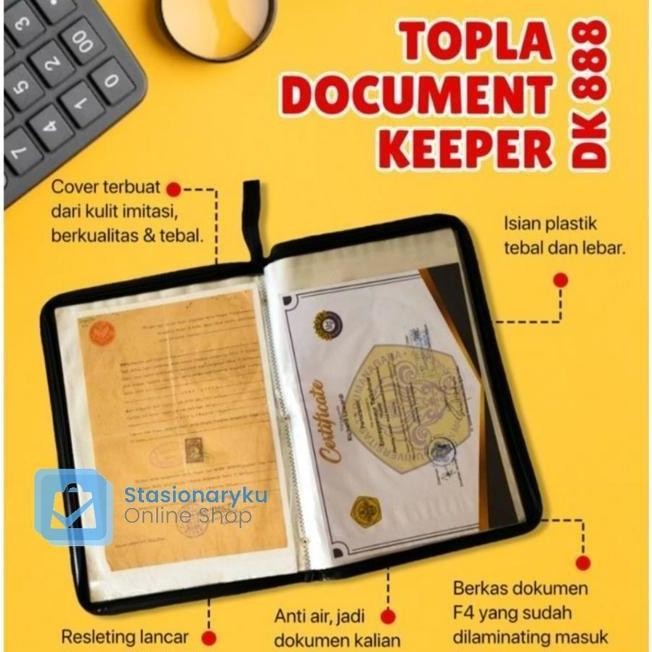 Jual BARU, TOPLA MAP DOKUMEN KEEPER IJAZAH RESLETING F4 FOLIO KULIT 20 ...
