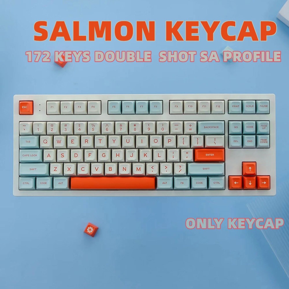 Jual Salmon 172 Tombol DOUBLE SHOT SA Profile ANSI ISO Layout Keycap ...