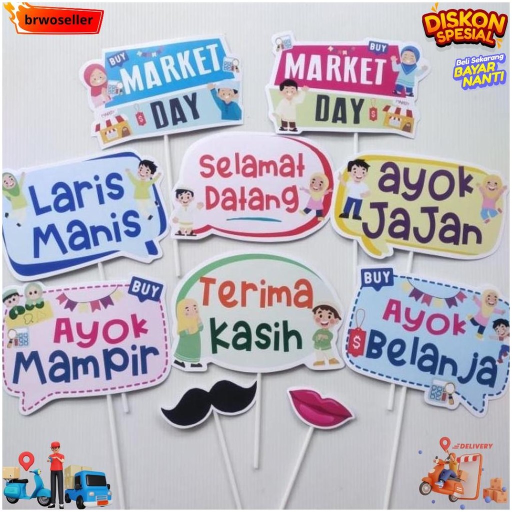 Jual Market Day Props Dan Bunting Flag Properti Foto Acc Market Day ...