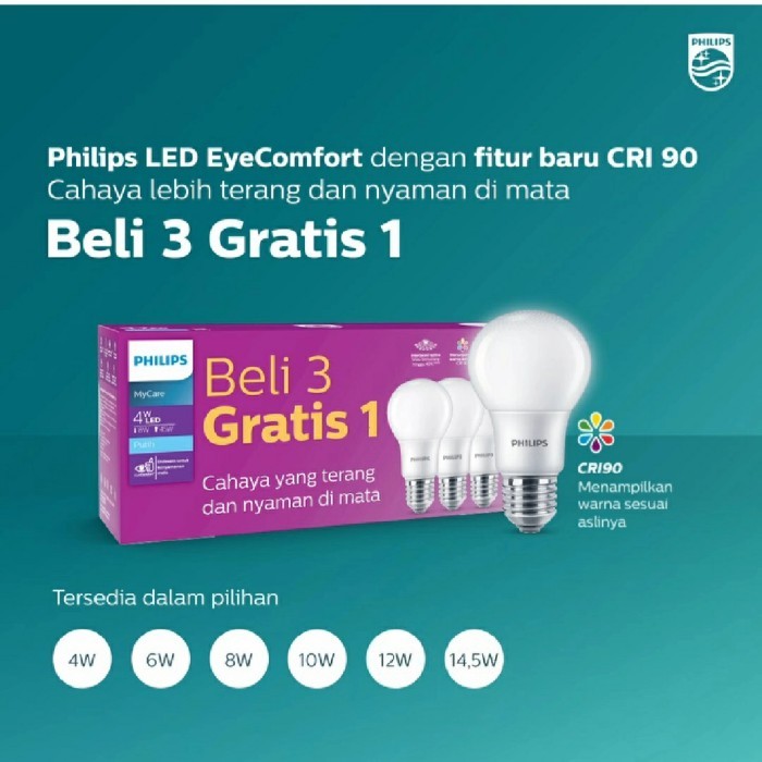 Jual Lampu LED PHILIPS MyCare Multipack Putih 6500K 6 8 10 12 W Watt | Shopee Indonesia
