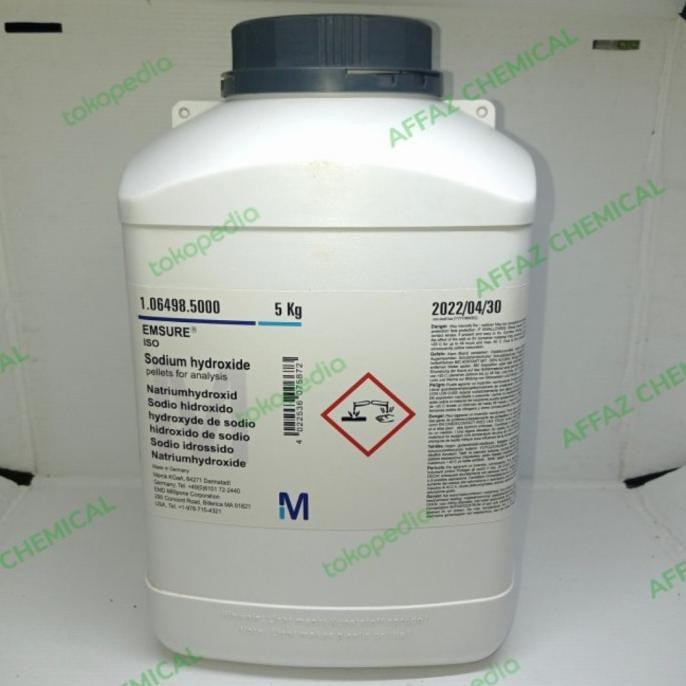 Jual NaOH Sodium Hydroxide Pellets merck 5kg | Shopee Indonesia