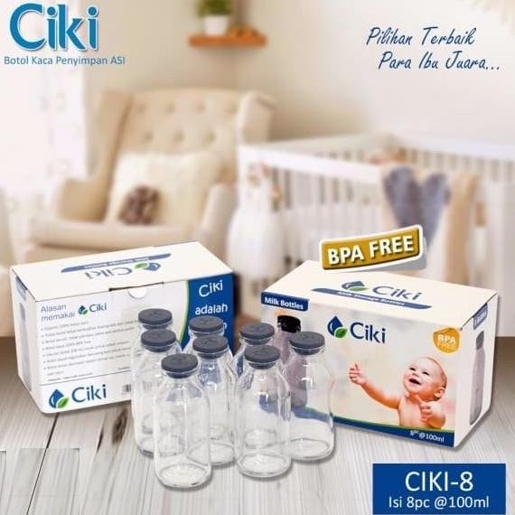 Jual Ciki Botol Kaca Asi 100ml Penyimpan Susu Asi Storage Bottle BPA ...