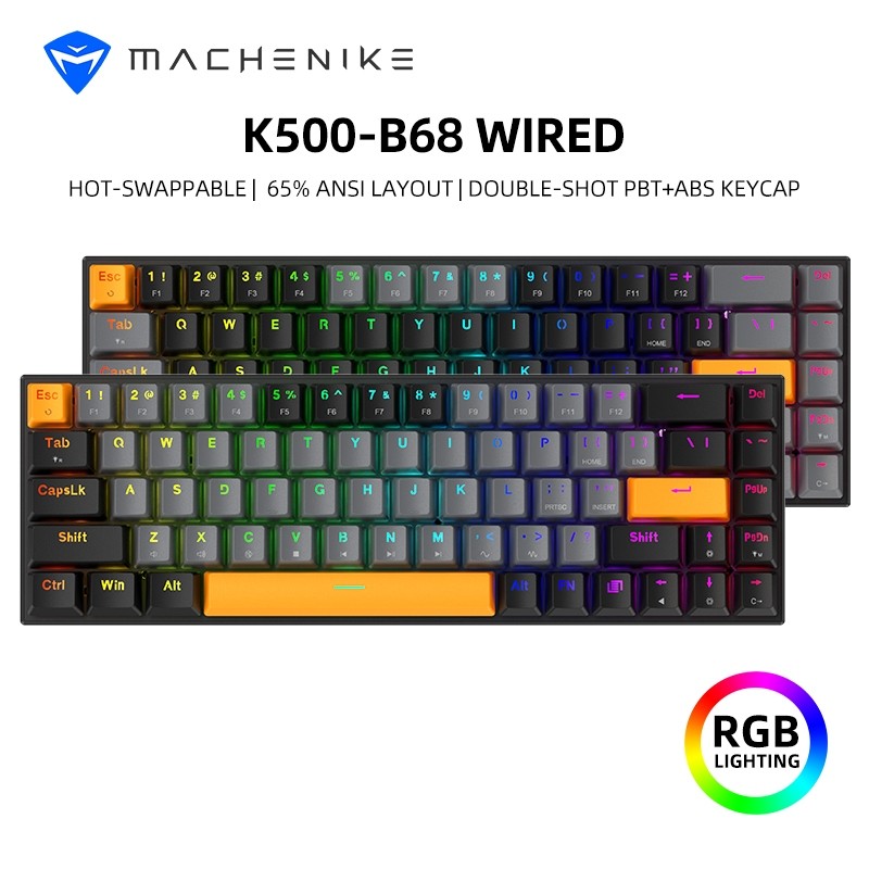 Jual Keyboard Mekanik Berkabel Machenike K500 B68, Keyboard Gaming, 68 ...
