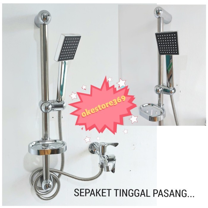 Jual paket tiang shower + hand shower minimalis + kran cabang | Shopee ...