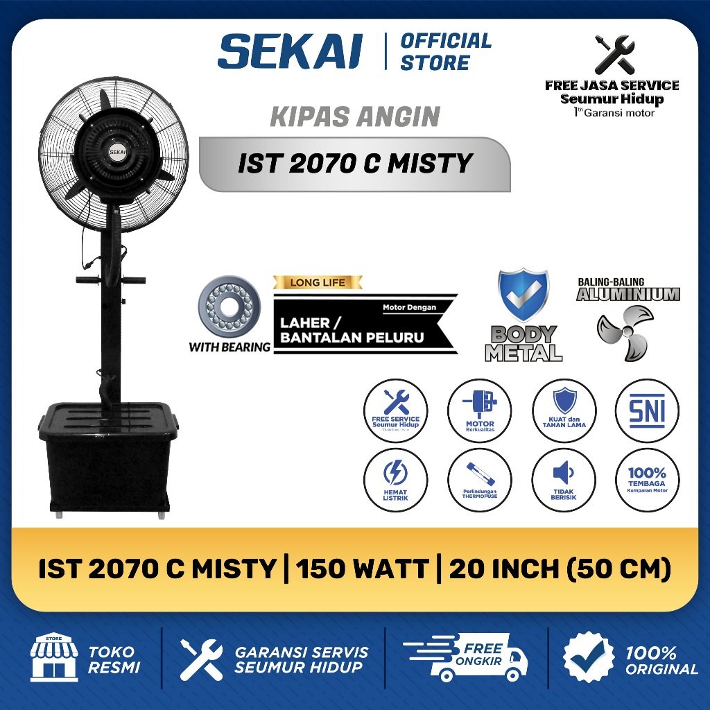 Jual SEKAI Kipas Angin Tornado Industri Misty Fan Kipas Kabut Embun 20 / 26 / 30 inch - IST 2070 ...