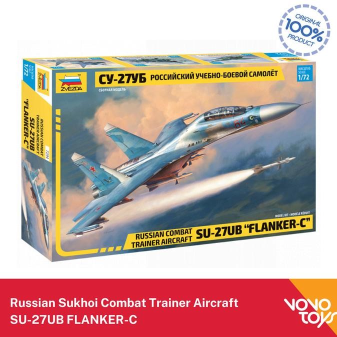 Jual Model Kits Pesawat Russian Sukhoi SU-27UB Flanker C by Zvezda ...