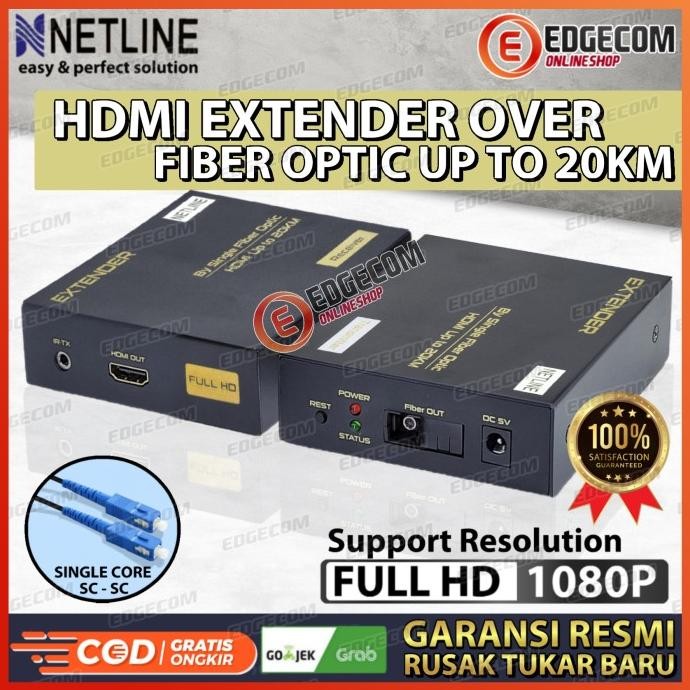 Jual HDMI Extender Over Fiber Optic (FO) Up to 20km 1080P 60hz | Shopee ...