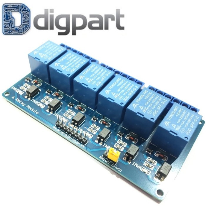 Jual FREE ONGKIR RELAY MODULE 6 CHANNEL 5V WITH OPTOCOUPLER LED FOR ...