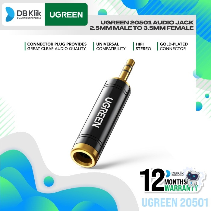 Jual Ugreen Konverter Audio Jack 2.5Mm Male To 3.5Mm Female - 20501 | Shopee Indonesia