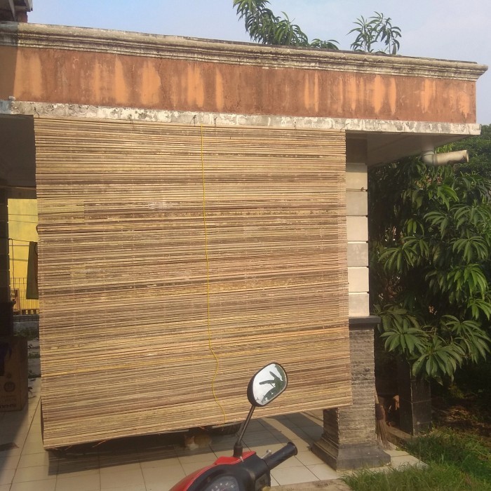 Jual Tirai Bambu Krey sawit Kerai kayu pvc ukuran 2x2m + Tali ...