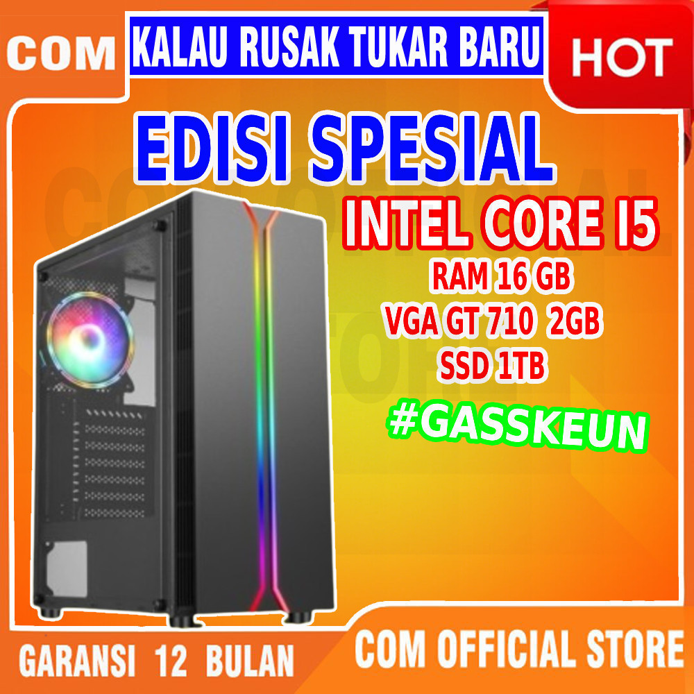 Jual paket PC komputer computer i5 fullSet GAMING EDITING DESAIN GRAFIS rakitan full set MURAH ...