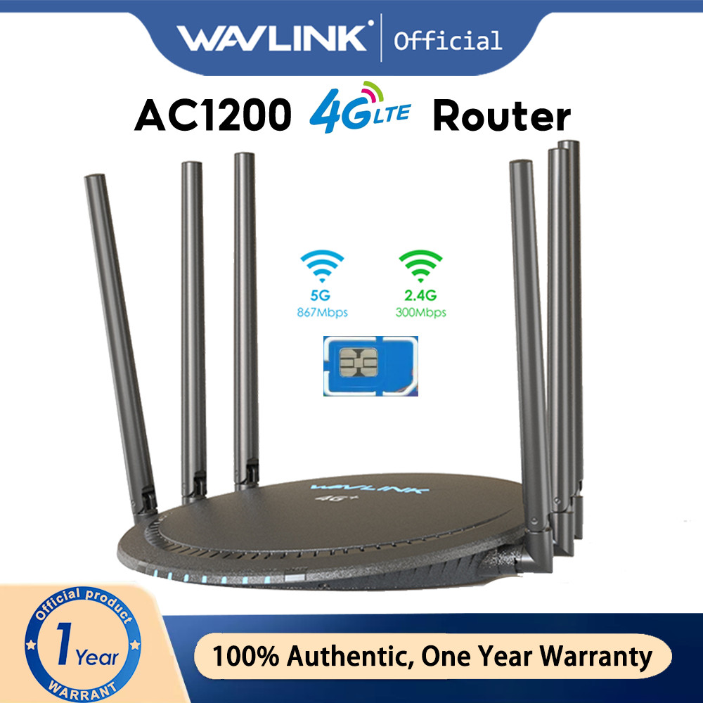 Jual Wavlink AC1200 Dual-Band 4G LTE WiFi Router 2.4G + 5G 1200Mbps ...