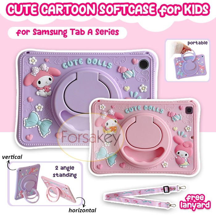 Jual Samsung Tab A9 A9+ A8 A7 S6 Lite A 8.0 Soft Case Casing Anak Tali ...