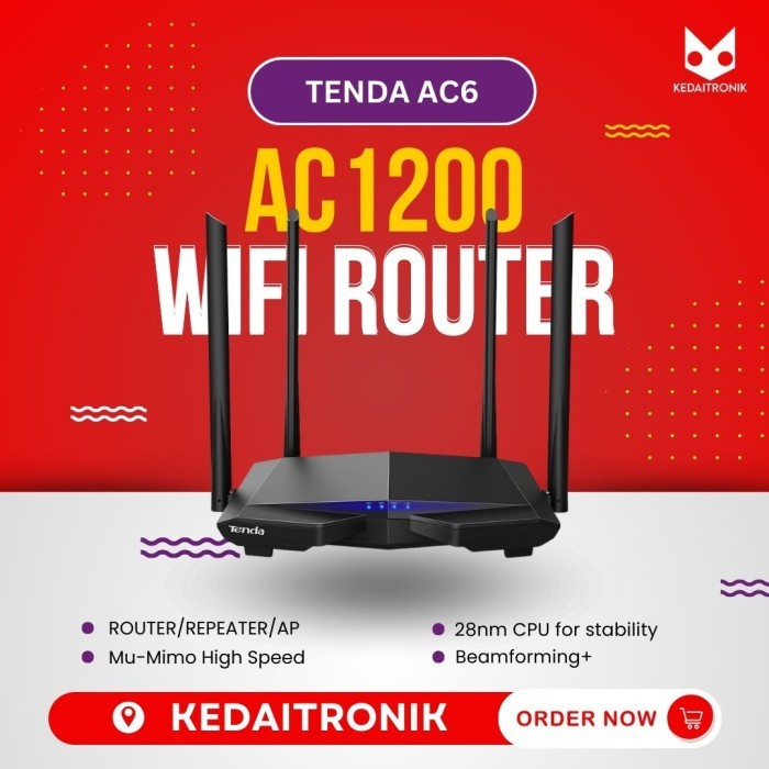 Jual TERBARU - WALL KILLER TENDA AC6 AC1200 Dual Band GIGABIT 3 IN 1 Router Repeater | Shopee ...