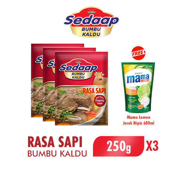 Jual Sedaap Bumbu Kaldu Sapi 250 gr x3 Free Mama Lemon Jeruk Nipis ...
