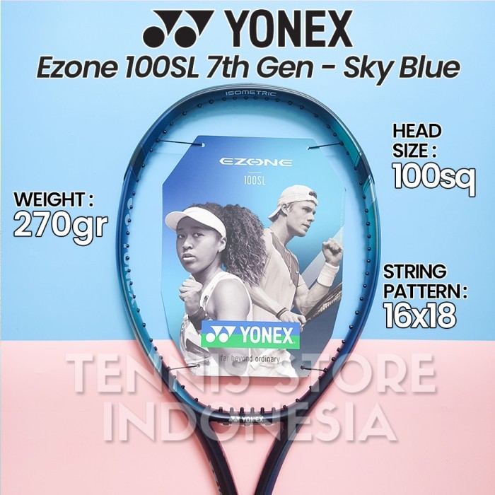 Jual Raket Tenis Yonex Ezone 2022 Sky Blue / 100SL 100 SL 270 gram 7 gen | Shopee Indonesia