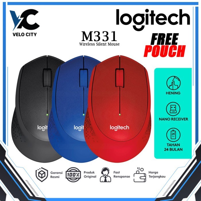 Jual Mouse Wireless M331 Logitech Silent Original Garansi 1 Tahun ...