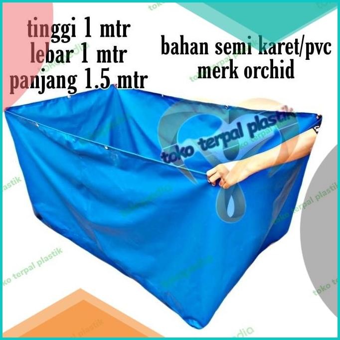Jual Terpal Kolam Ikan Lele Terpal Kolam Kotak 100x150x100 semi karet ...