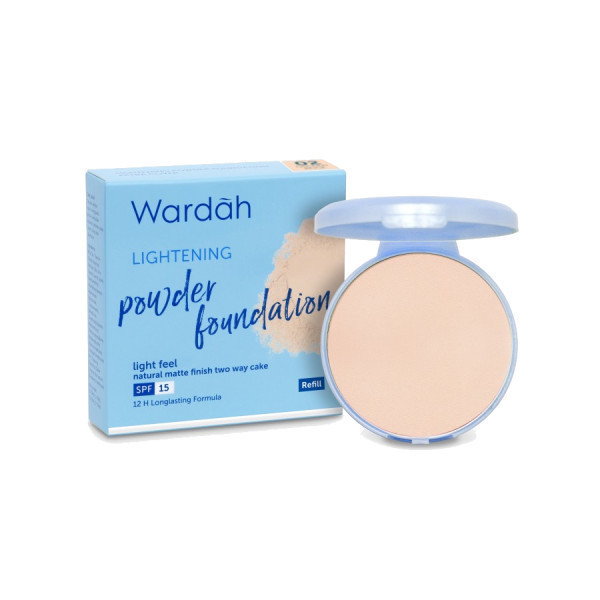 Jual Wardah Refill Lightening Powder Foundation Light Feel 02 Golden ...