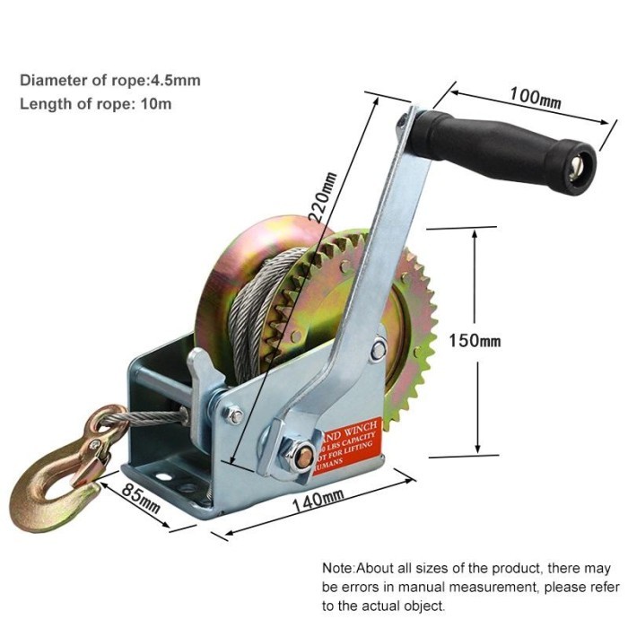 Jual Katrol Hand Winch 800 LBS Katrol Derek Manual 360 Kg Katrol ...