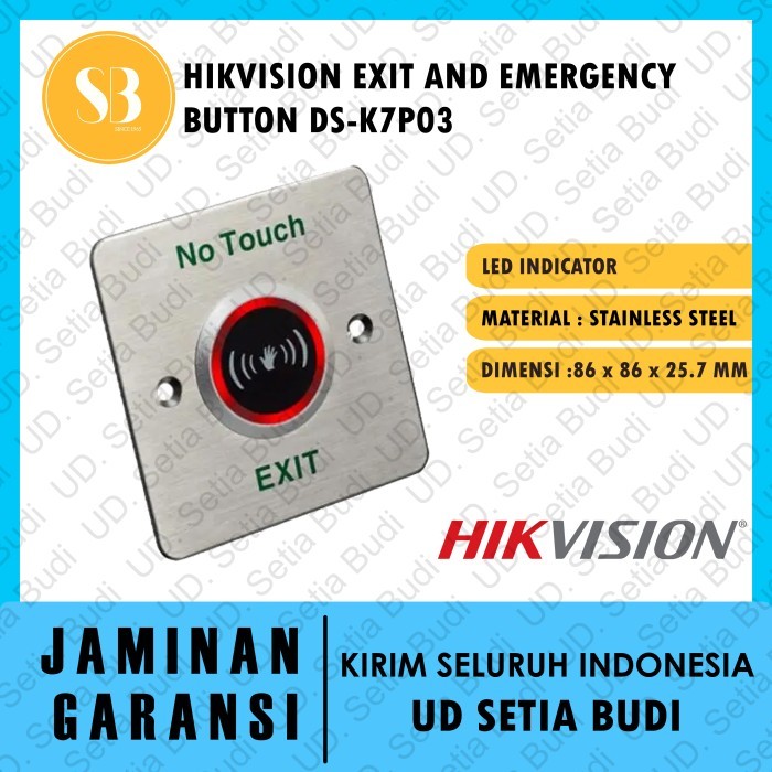 Jual Accessories Exit Dan Emergency Button Hikvision Ds-K7P03 | Shopee ...