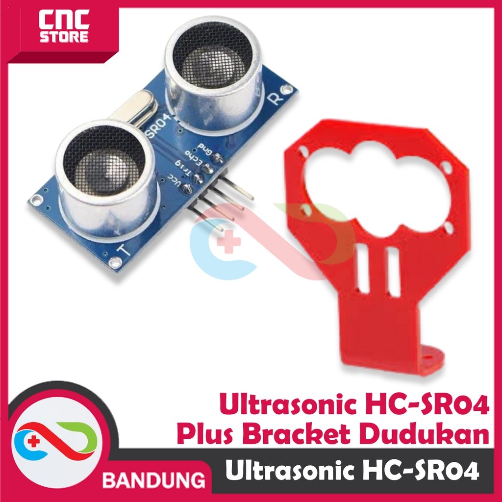 Jual HC-SR04 SR04 ULTRASONIC DISTANCE MEASURING WITH BRACKET RED ...