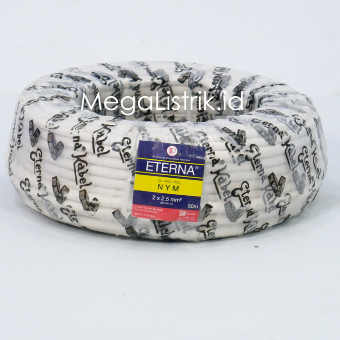 Jual Eterna Kabel Listrik Putih Kawat / NYM 2 X 2.5 MM ( 50 Meter ) | Shopee Indonesia