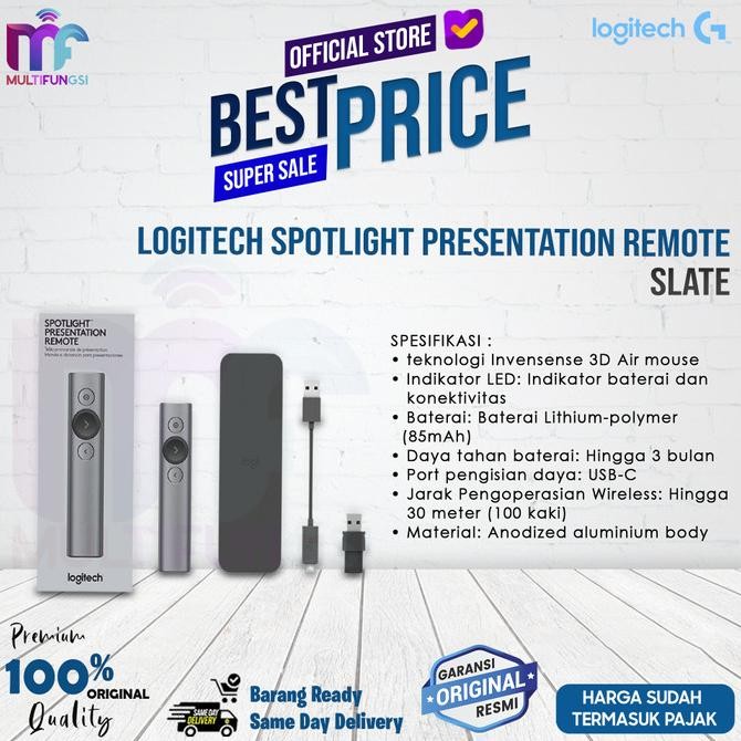 Jual Logitech Spotlight Presentation Remote - Slate | Shopee Indonesia