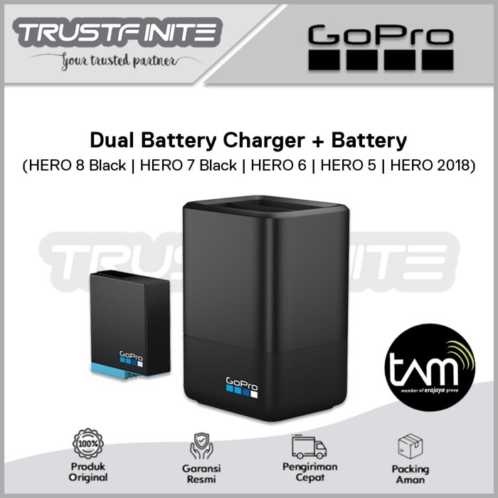Jual HARGA DISC - GoPro Dual Battery Charger + Battery HERO 8 HERO 7 ...