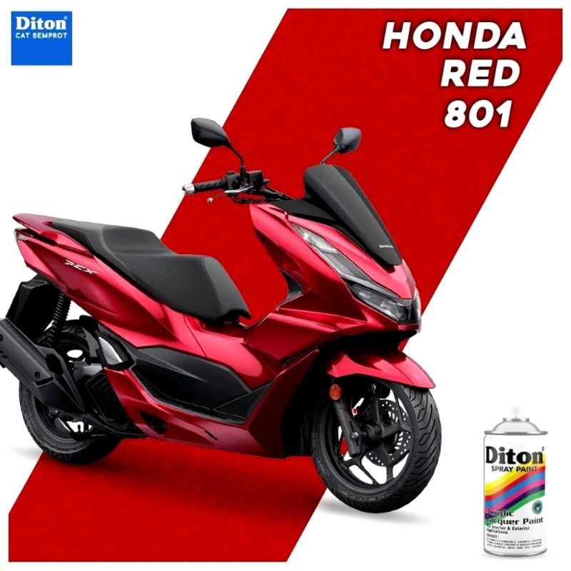Jual CAT SEMPROT AEROSOL DITON 801 HONDA RED COLOURS ACRYLIC LACQUER ...