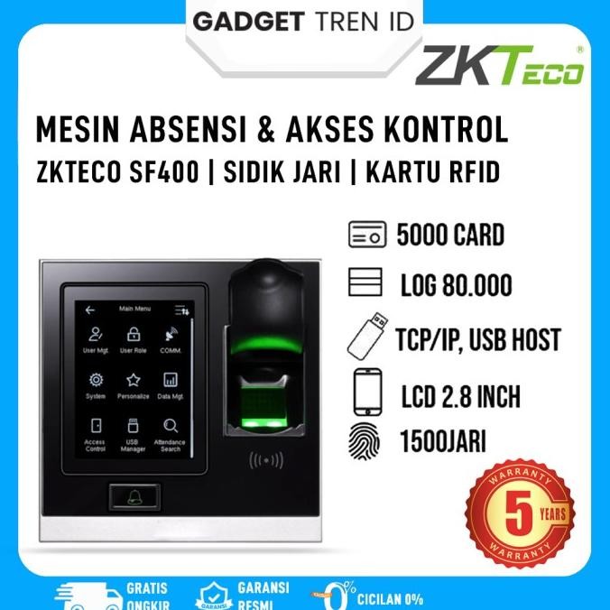 Jual Mesin Absensi Fingerprint ZKTeco SF400 Termurah Garansi 5 Tahun L19A | Shopee Indonesia
