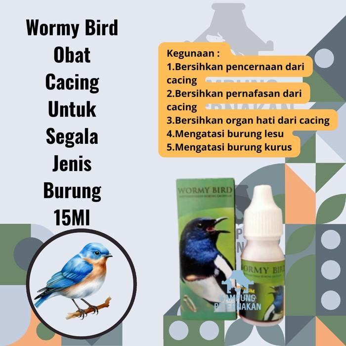 Jual Wormy Bird Obat Cacing Lesu 15Ml Vitamin Segala Jenis Burung ...
