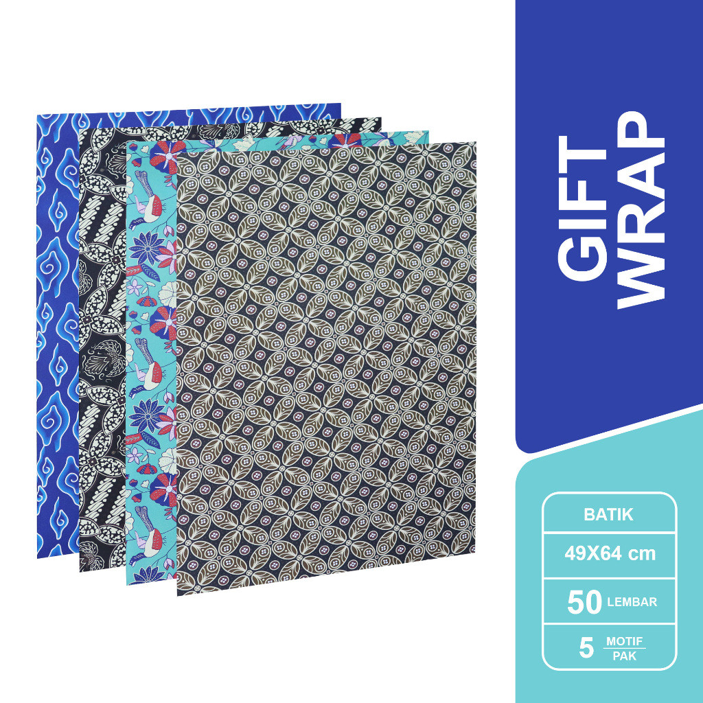 Jual [Stationery Spectrum] SIDU Kertas Kado Batik Bermotif 1 Pack isi ...