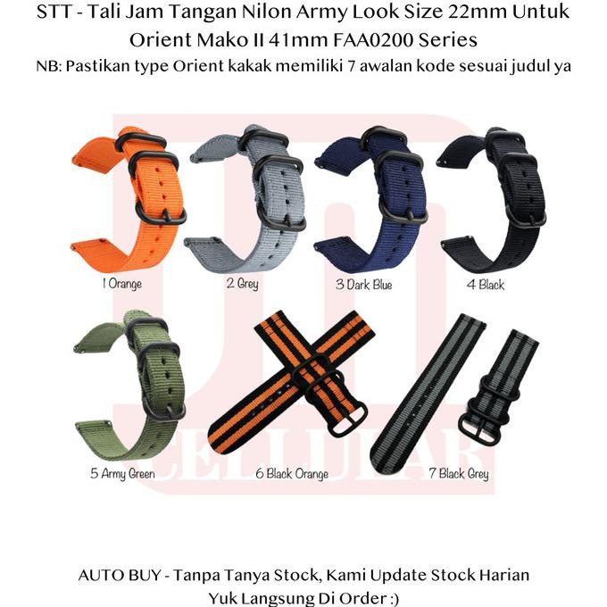 Jual NEW STT 22mm Tali Jam Tangan Orient Mako II 41mm FAA0200 Series ...