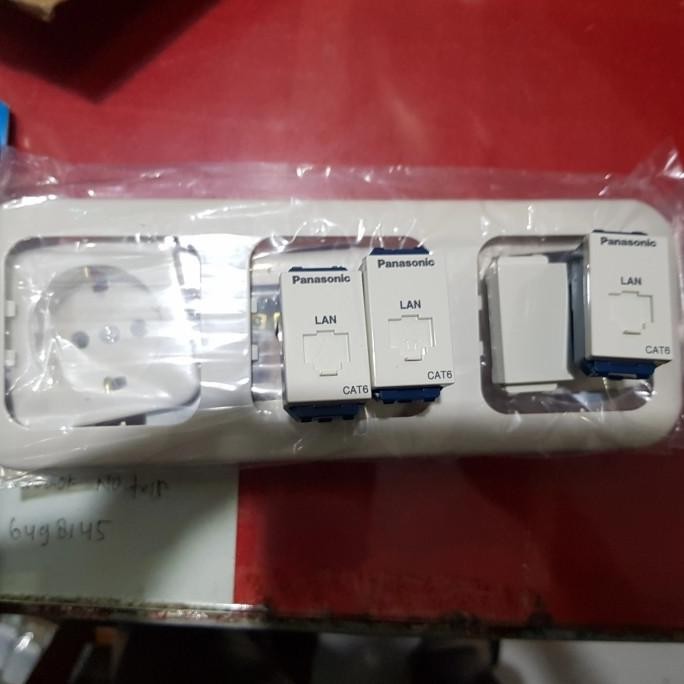 Jual Produk Baru!! Panasonic Stop Kontak + Triple LAN CAT6 & Blank Chip ...