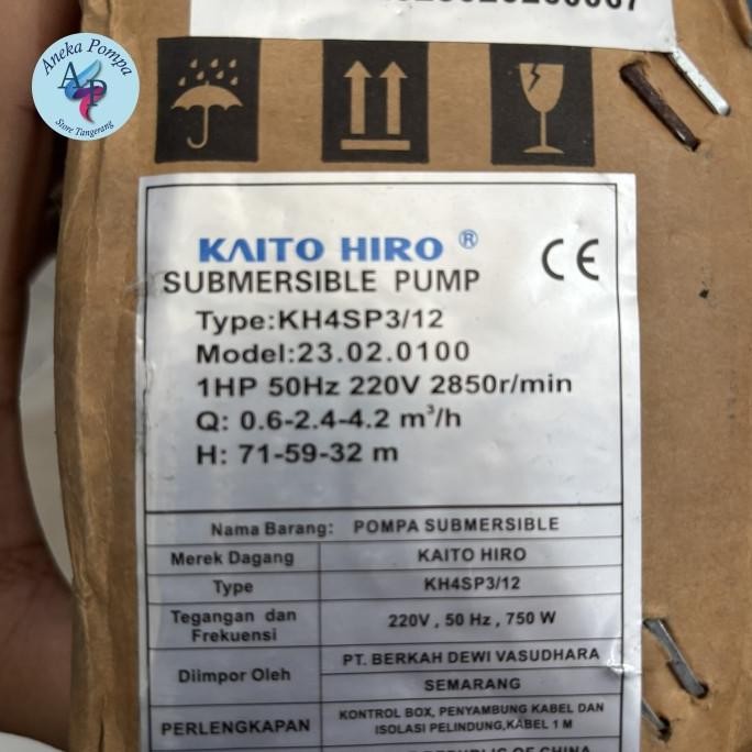 Jual Pompa Submersible Satelit Kaito Hiro 1 Hp 4 Sp 3-12 Stainless | Shopee Indonesia