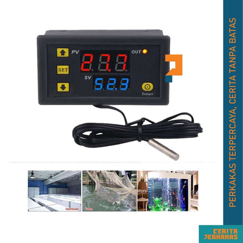 Jual Digital Termostat W3230 CP / AC AC / DC 12V / Thermostat Pengontrol Temperatur Suhu LCD ...